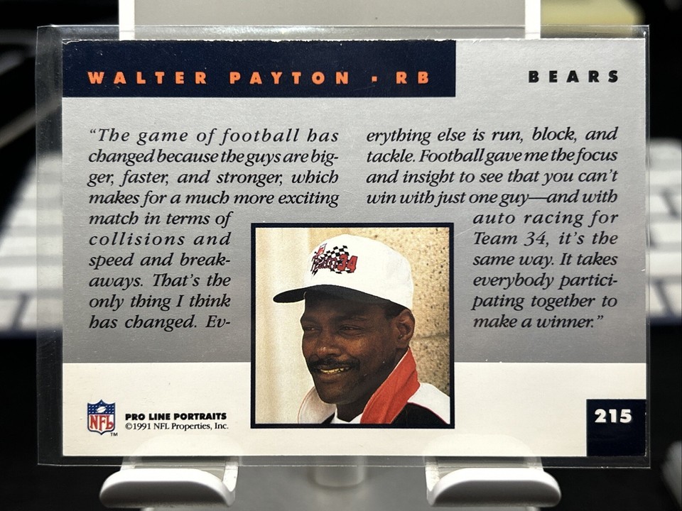 1991 Pro Line Portraits #215 - Walter Payton - Chicago Bears | eBay