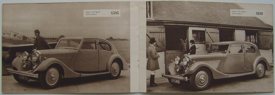 Talbot Range 10 75 105 3.5 Litre 24hp 1936 Original UK Sales Brochure ...