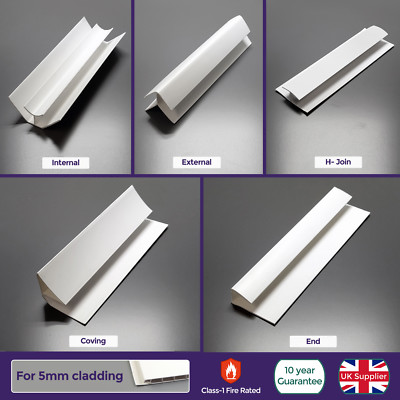 Bathroom White 5mm Trims For Shower Wall Panels Cladding Pvc 2.7m Long ...