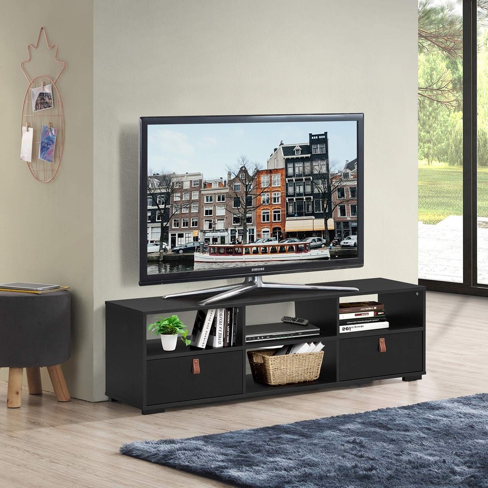6-Cubby TV Stand, Entertainment Center for Flat Screen TVs up to 60 ...