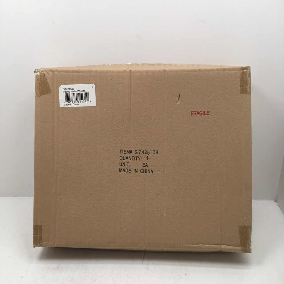 Transpac Fabric/Grape Vine 20" Multicolor Spring Hello Wreath, NIB | eBay