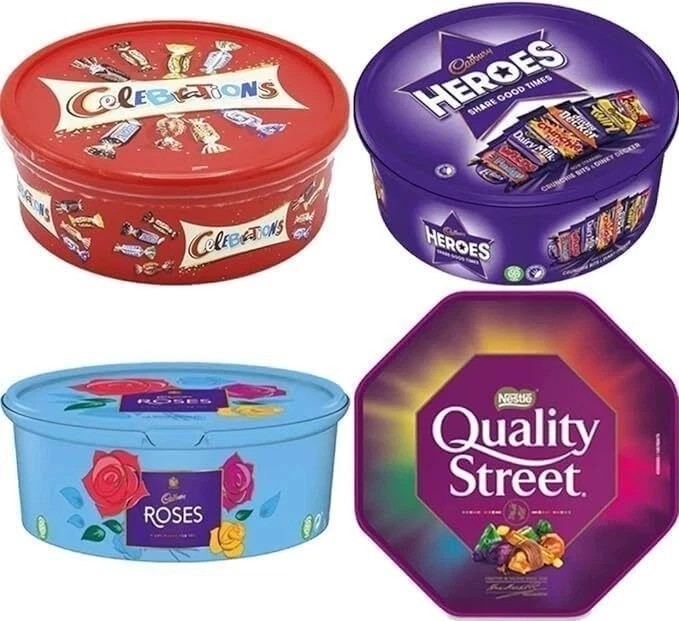 Chocolate Tubs Celebrations, Heroes, Roses & Quality Street for ...