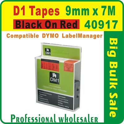Dymo D1 9mm x 7m Black on Red 40917 Compatible Label Tape | eBay Australia
