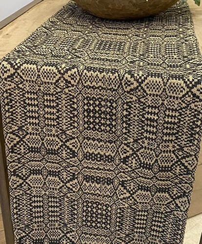 New ABIGAIL WEAVE Table Runner - BLACK and LINEN 32"x14" Primitive | eBay