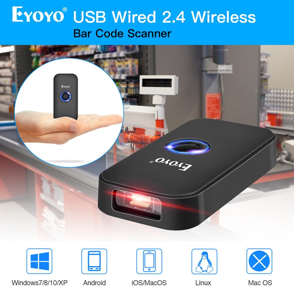 Eyoyo Mini high density bluetooth barcode scanner For Windows Android ...
