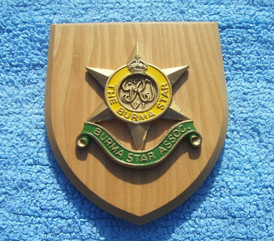 BURMA STAR ASSOCIATION WALL PLAQUE~FAR EAST PRISONER OF WAR/RAILWAY ...