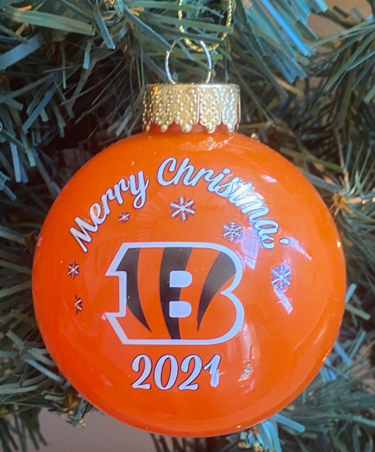 Cincinnati Bengals 2021 Glass Ball Christmas Ornament - NEW - FREE ...