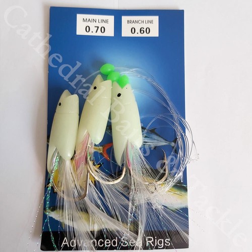 Jumbo Hokkai Rig 3 Size 7/0 Hooks Sea Fishing Tackle Rigs Lures Cod ...