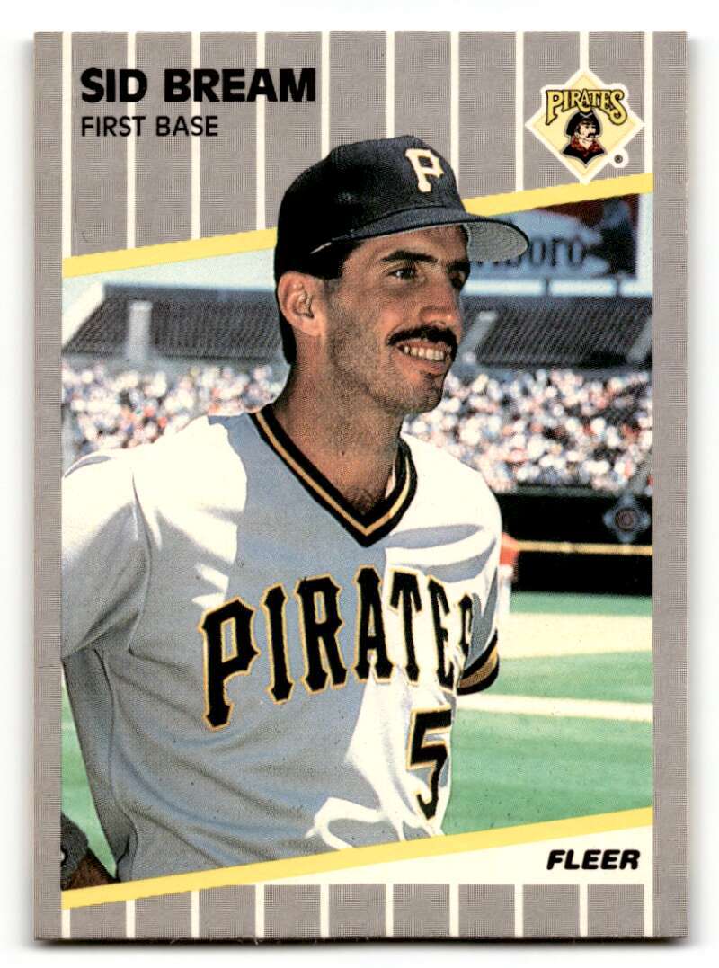 1989 Fleer #204 Sid Bream Pittsburgh Pirates Baseball Cards NM Near ID ...