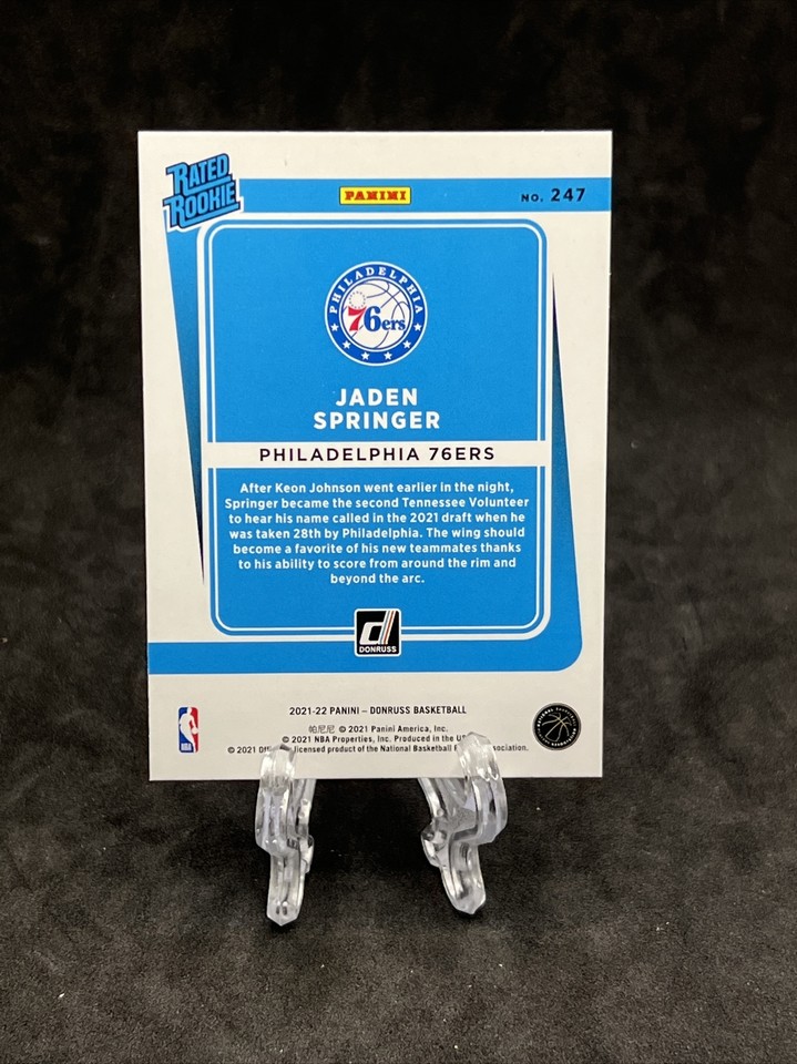 2021-22 Panini Donruss Basketball Jaden Springer Pink Laser Rated ...