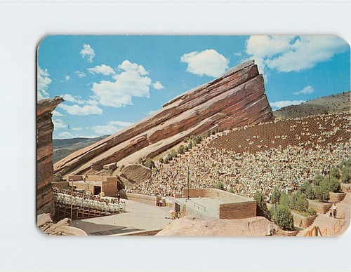 Postcard Red Rocks Theatre Natural Rock Amphitheatre Denver Mountain ...