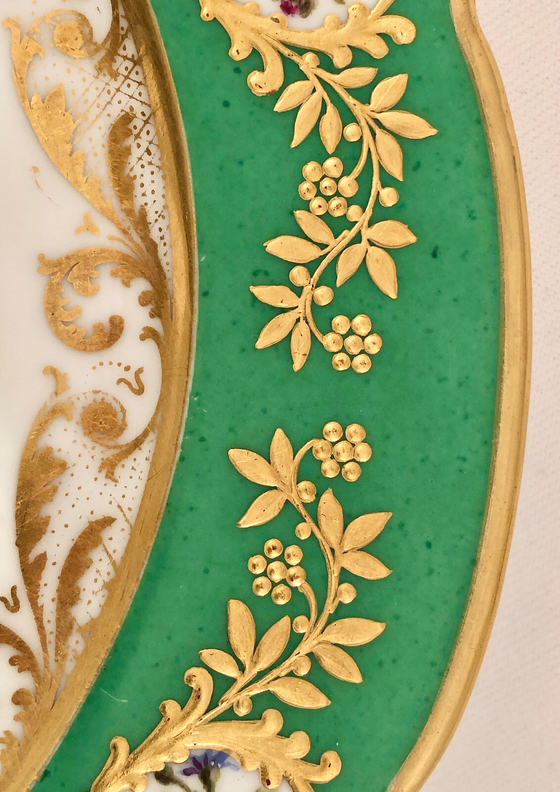 Denuelle Paris Porcelain Cabinet Plate, Hand Painted Floral, C. 1840s ...