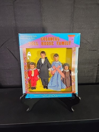Vintage MC Shackman Colonial dollhouse family Mom/Dad/Sister/Brother 3 ...