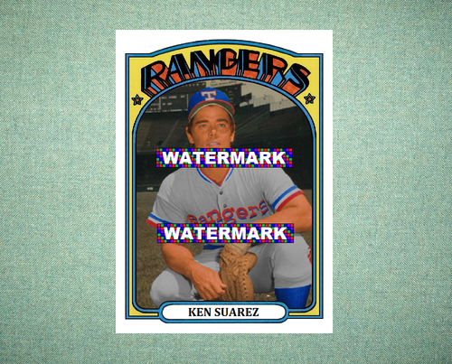 Ken Suarez Texas Rangers 1972 Style Custom Baseball Art Card | eBay