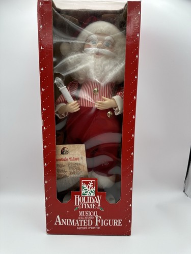 Vintage Holiday Time Musical and Illuminated Animated Figure Santa ...