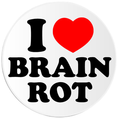 I Love Brain Rot - 100 Pack Circle Stickers 3 Inch Gen Z Alpha Doom ...