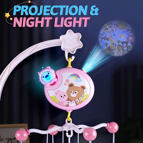 Crib Mobile with Music and Lights, Baby Mobiles for Cribs, Nursery ...