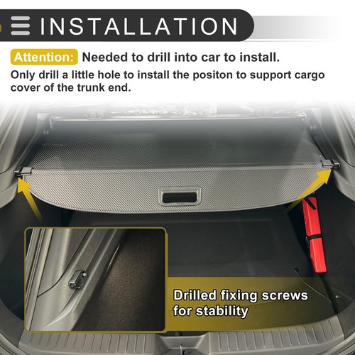 Retractable Cargo Cover for Kia Seltos 2020-2024 Black Carbon Fiber | eBay