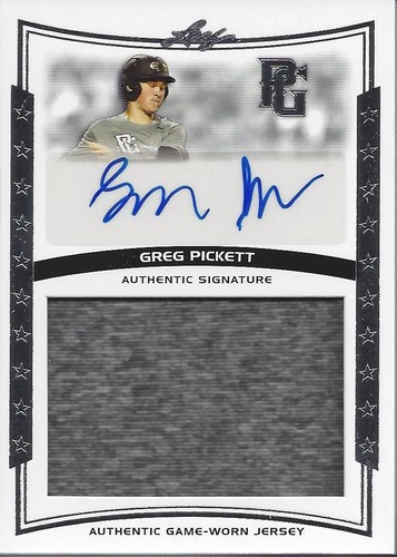 2014 Leaf Perfect Game Showcase Jersey Autographs #JAGP1 Greg Pickett ...