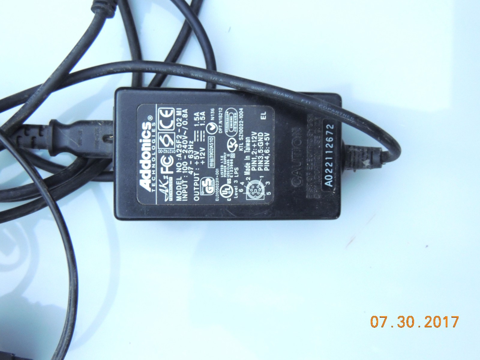 Addonics USB 2.0 to Atapi Cable QTS-308-ADD + A25F2-02 12V 1.5A 6-Pin ...