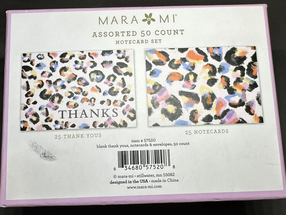 Mara Mi Assorted Notecard Set ~ 50 Count ~ Thank You Cards & Blank ...