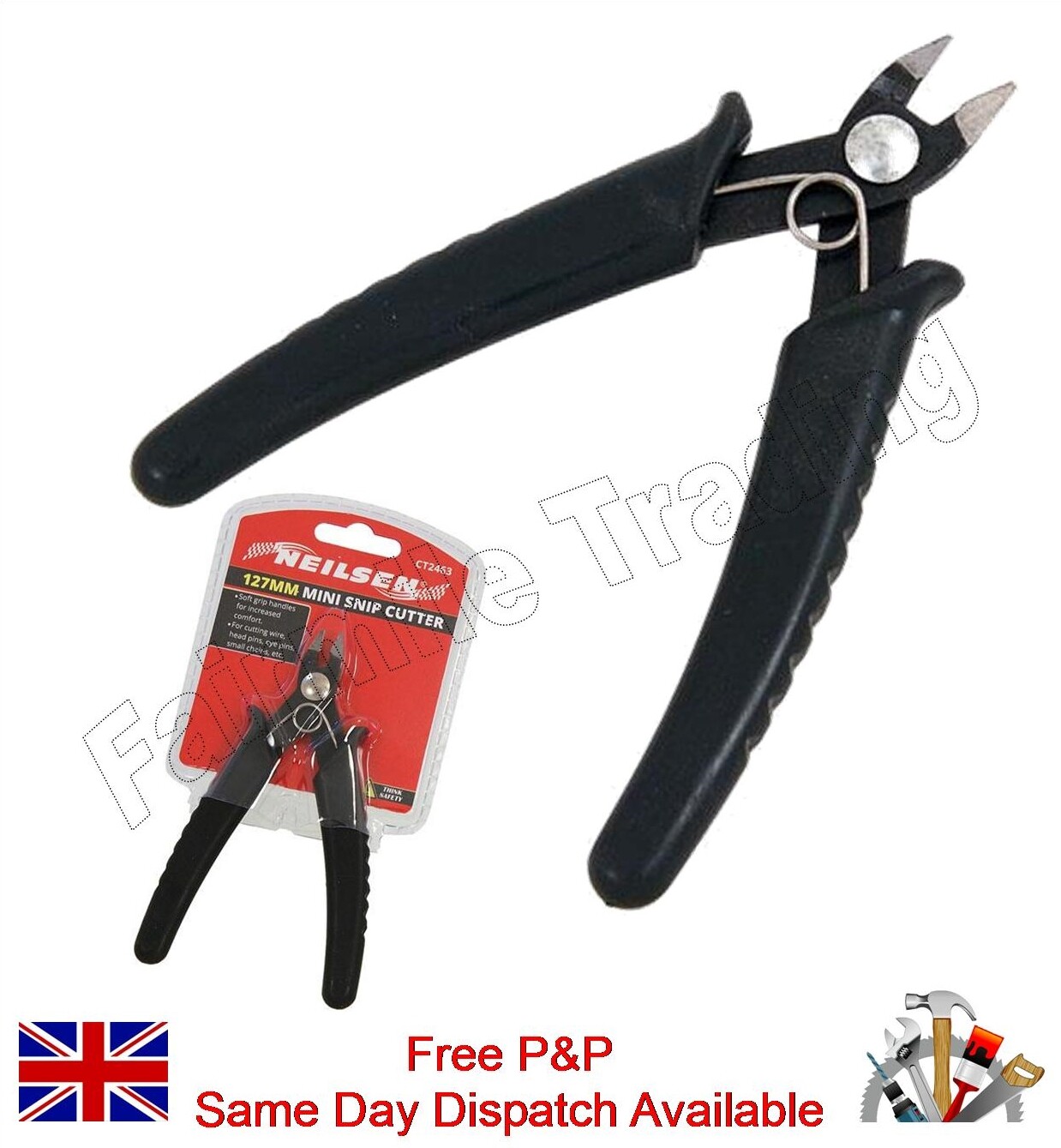 5" Precision Mini Side Cutter Pliers Snips Wire Cable Tie Wrap Model ...