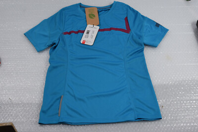 Jersey Cube Motion WLS Short Sleeve S 36 Women #10818 Roundneck Blue ...