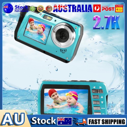 4K 30FPS Waterproof Camera 56MP UHD Video Recorder for Snorkeling (Blue ...