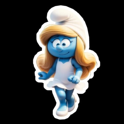 Smurfs Smurfette 4 Inch Vinyl Sticker Decal UV & Waterproof indoor ...