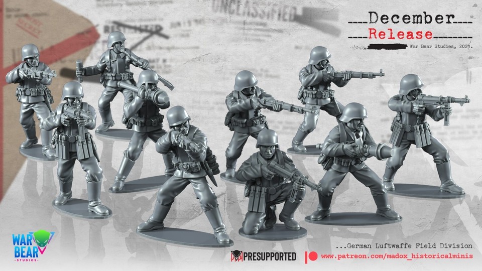 BattleCat Miniatures WW2 German Luftwaffe Field Infantry Set Bolt ...