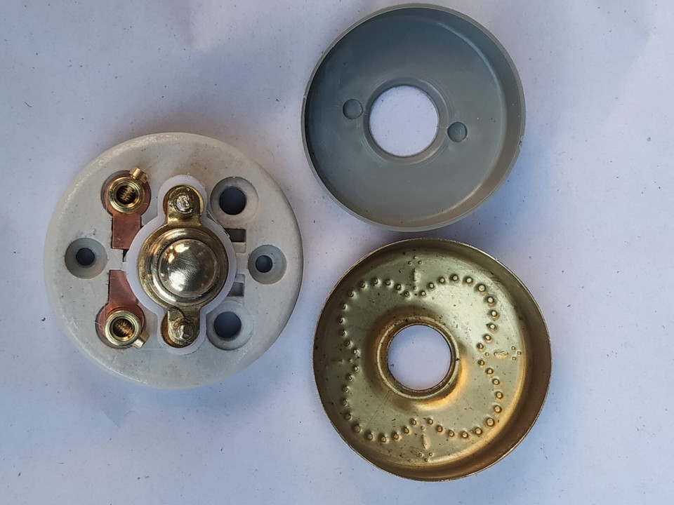 Vintage Brass & Ceramic Electric Swith Button Door Bell Rose Flower ...