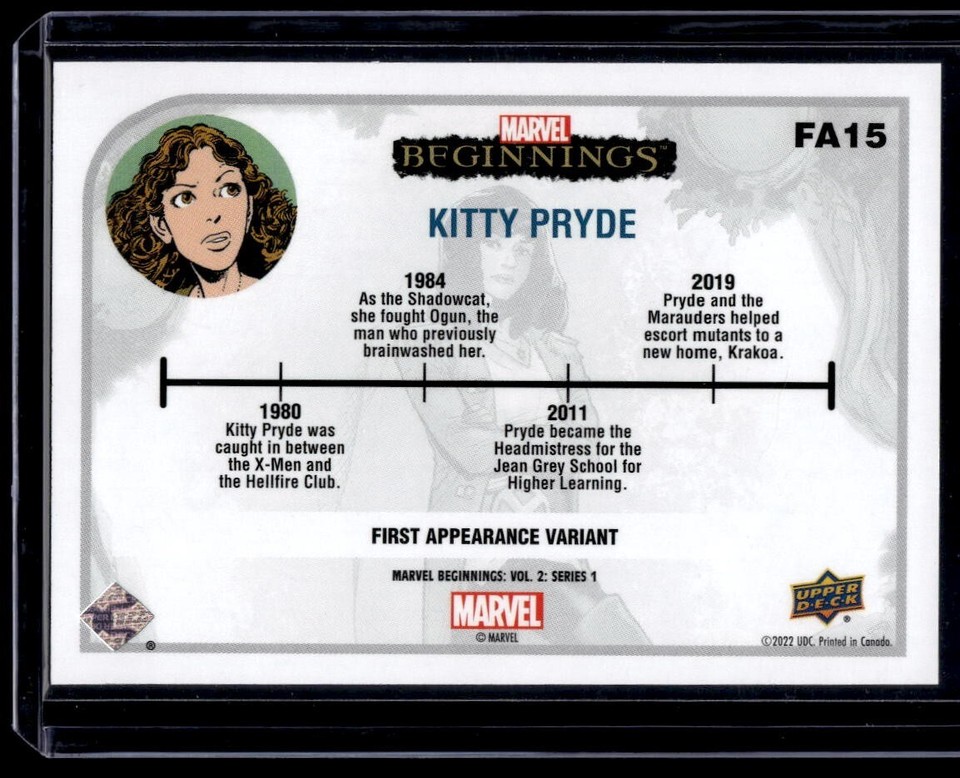 2022 Marvel Beginnings FIRST APPEARANCE VARIANT Parallel KITTY PRYDE ...