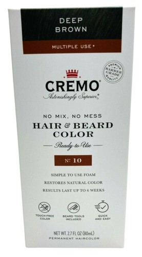 Cremo Hair & Beard Color 10 Deep Brown No Mix No Mess New *Slightly ...
