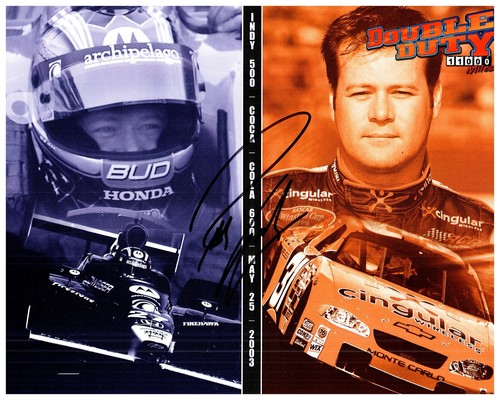 #31 Robby Gordon Autographed 8 x 10 Hero Card Nascar F1 Racing Double ...