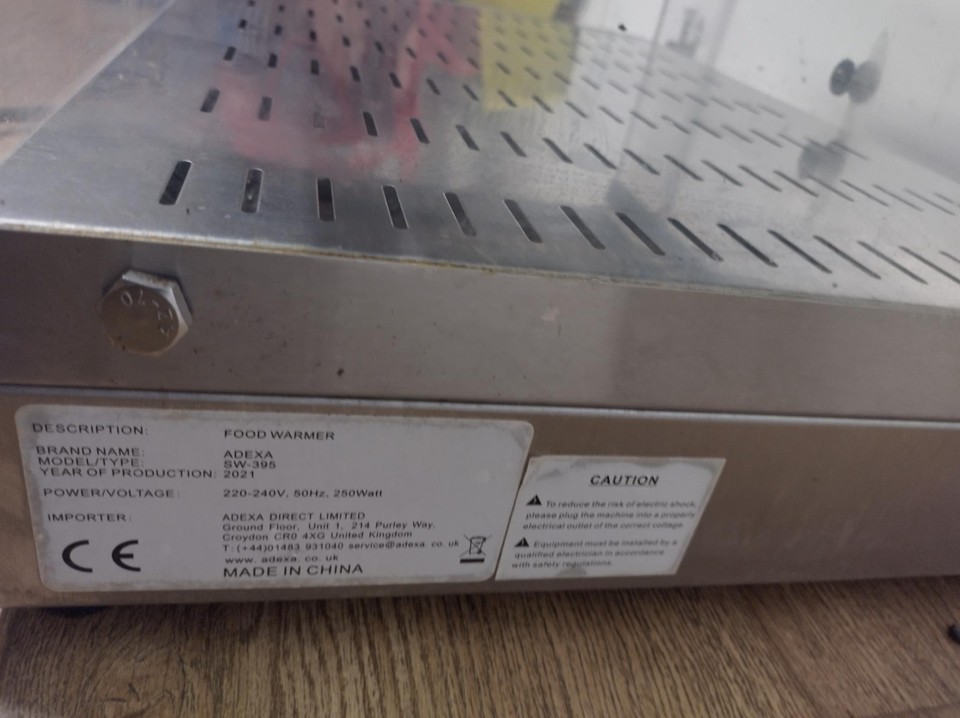 Adexa Professional Heated Showcase Display (Hot food display), Pie ...