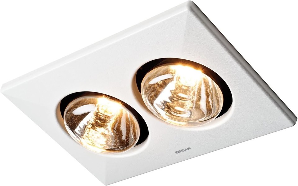 Broan-Nutone 164 Bulb Heater and Fan, Energy-Saving 2-Bulb White, 250 ...