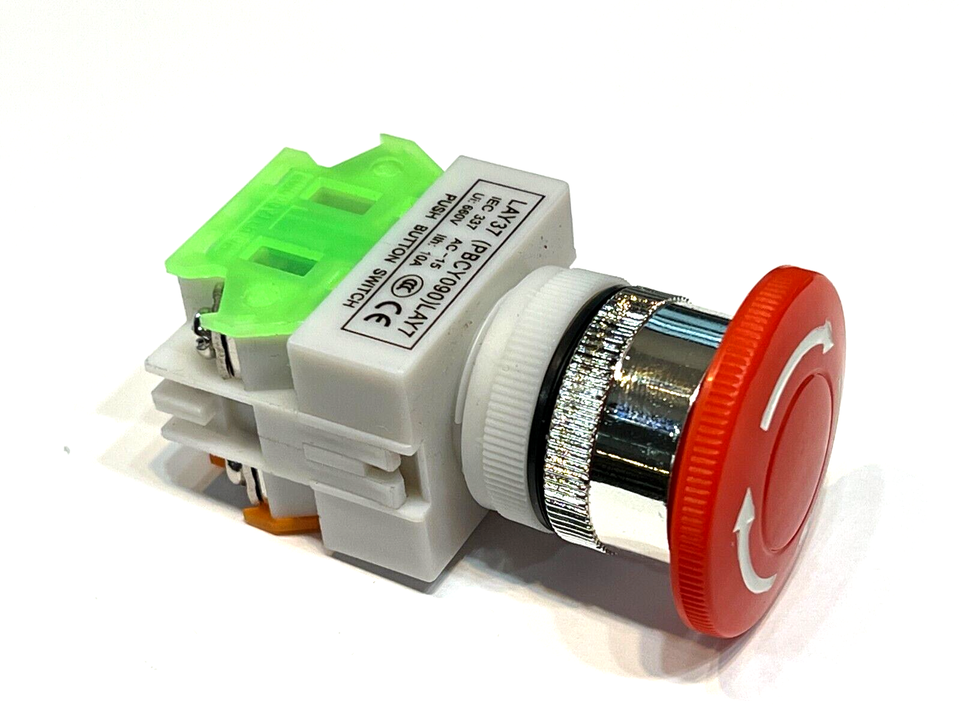 4 Pieces Emergency stop switch red button 4 screw 600v 10a 22mm nc no ...