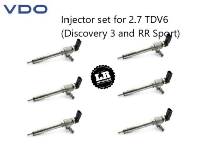 Set of 6 Brand New Discovery 3 2.7 TDV6 Diesel Fuel Injector OEM VDO ...