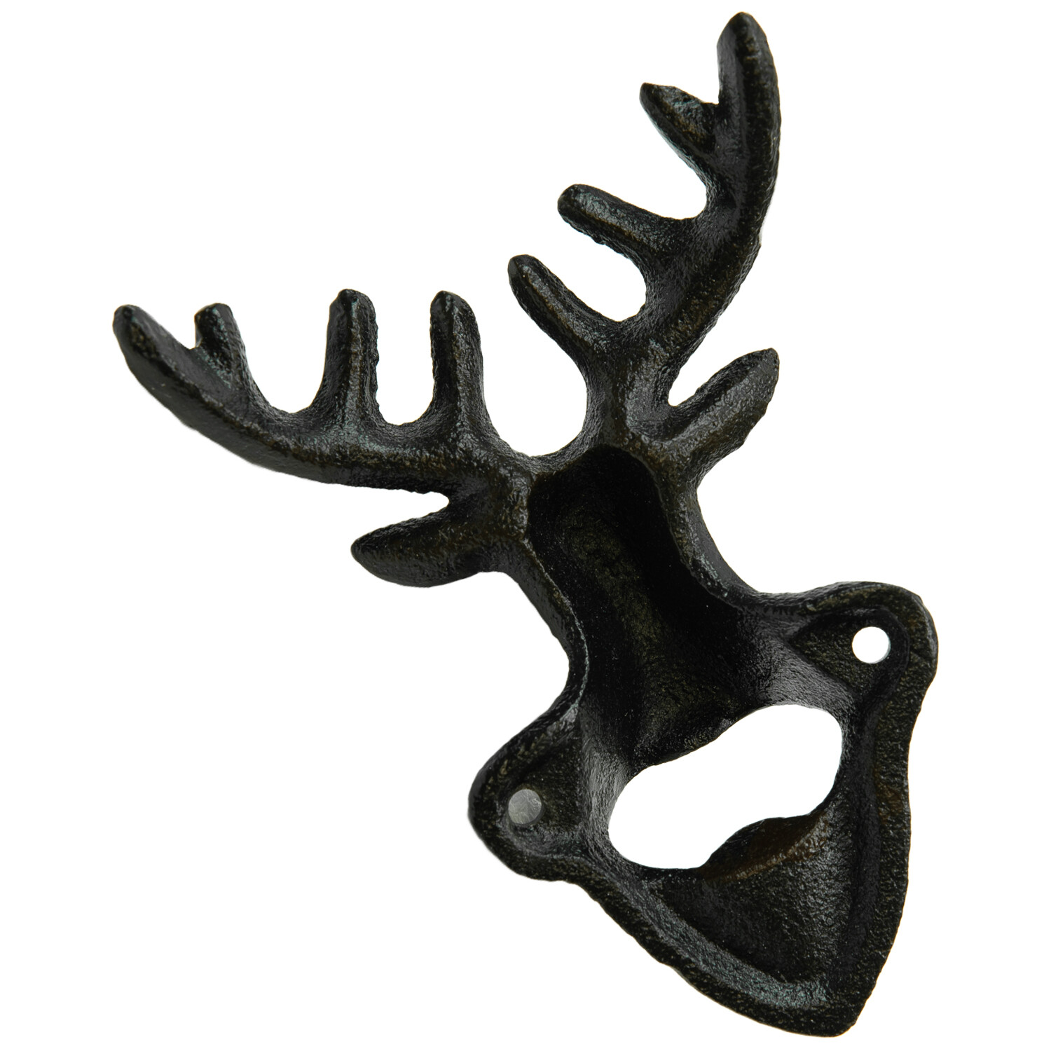 Woodside Wall Mounted Cast Iron Deer Head Beer Bottle Opener, Rustic ...