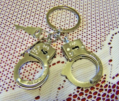 Mini Working HAND CUFF Handcuffs Keychain Keyring WITH Keys | eBay