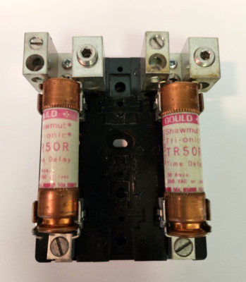 Marathon RH20BD Fuse Holder Class H Fuse with 2 Gould Shawmut TR50R ...