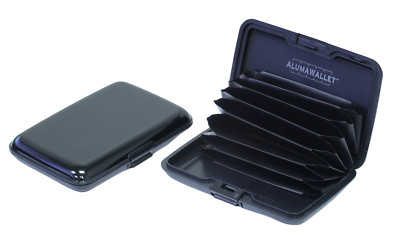 2 Pack Aluminum Wallet Black Hard Case RFID Blocking Credit Card Holder ...