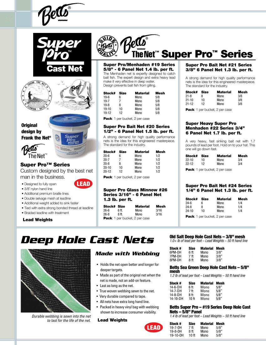 Betts Deep Hole Cast Nets Sale Online | emergencydentistry.com