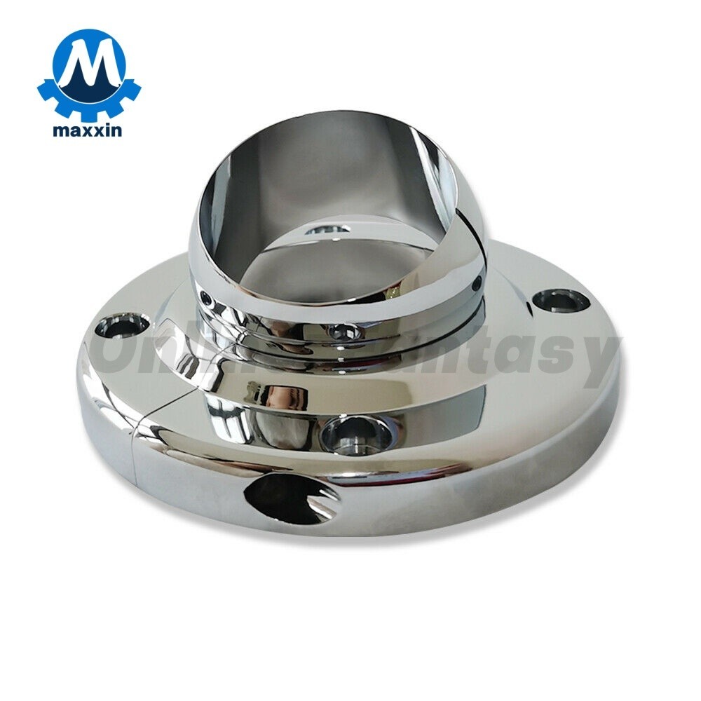 Chrome Steering Column Floor Mount For 2" Columns Swivel SBC BBC 350 ...
