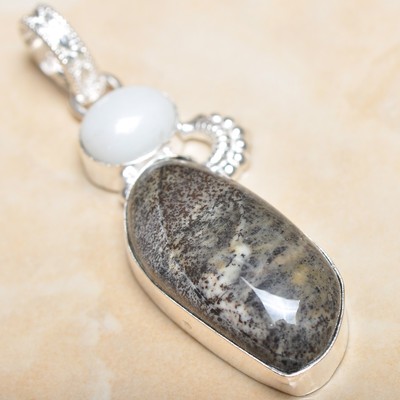 Handmade Dendritic Tree Natural Agate 925 Sterling Silver Pendant 2.25 ...