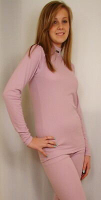 Ladies PINK THERMAL Base Layer Set SIZES 8-18 TOP & BOTTOMS THERMALS | eBay