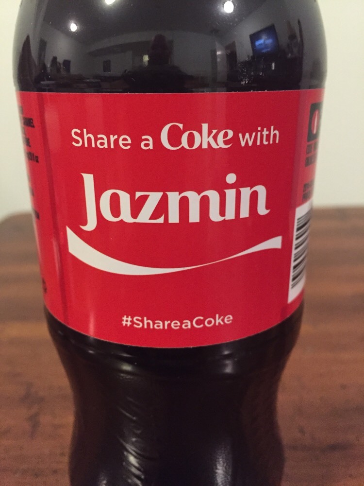 Share a COKE with Jazmin 20 fl oz Collectible Bottle Rare Coca-Cola HTF ...