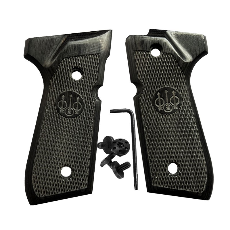 Beretta Grip 92/96 Series Full Size 92FS/92F Black Wood Grips W/Screws & Wrench | eBay