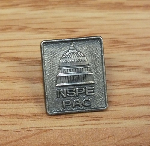NSPE PAC National Society of Professional Engineers Silver Tone Square ...