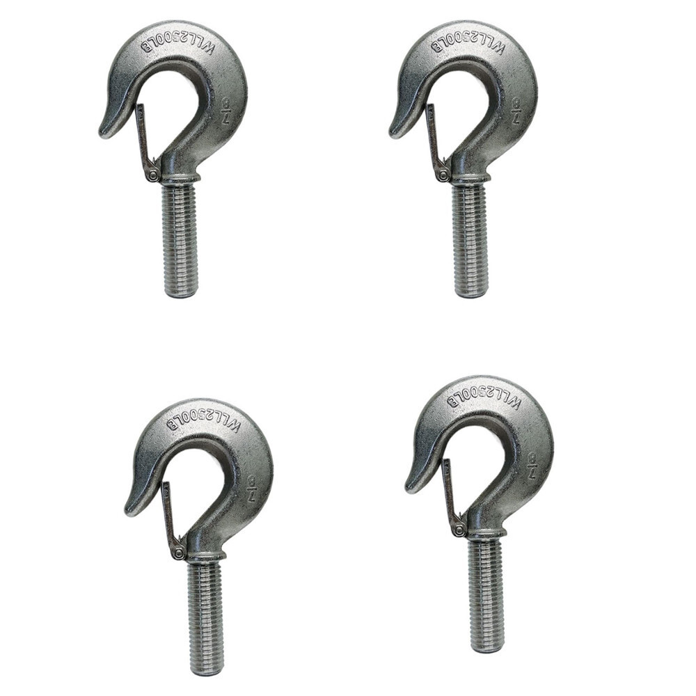 4 Pc Marine Stainless Steel 7/8" Threaded Shank Hook Drop Forged Hook ...